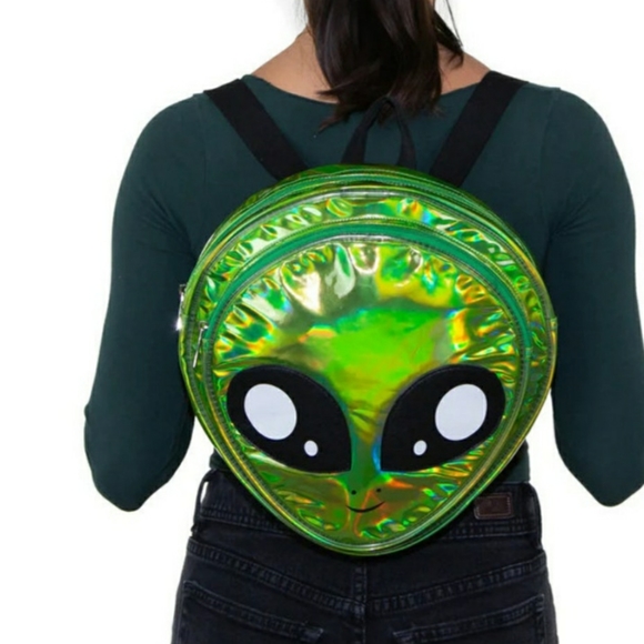 Unbranded | Bags | Alien Metallic Green Backpack | Poshmark